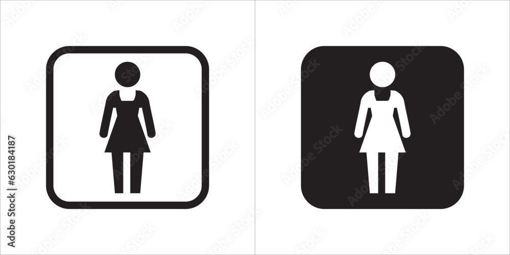 Female toilet vector icon. Water closet sign. WC symbol. Lady restroom ...