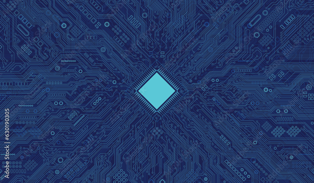 CPU Chip on Motherboard. Central Computer Processors CPU concept ...