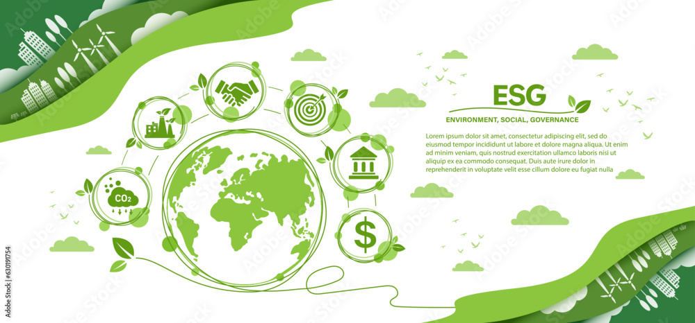 Poster ESG concept icon for business and organization, Environment ...