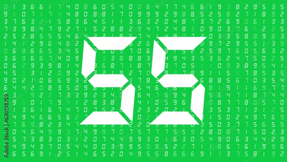 Video „1 Minute Countdown Timer Animation With Random Digit Numbers