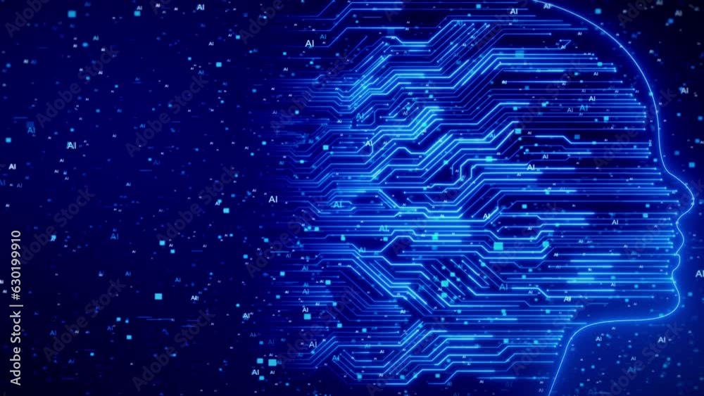 Futuristic human brain interface concept. Robotic system. Intellectual programming future human ...