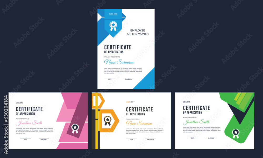 Certificate template awards diploma background layout Stock Vector ...