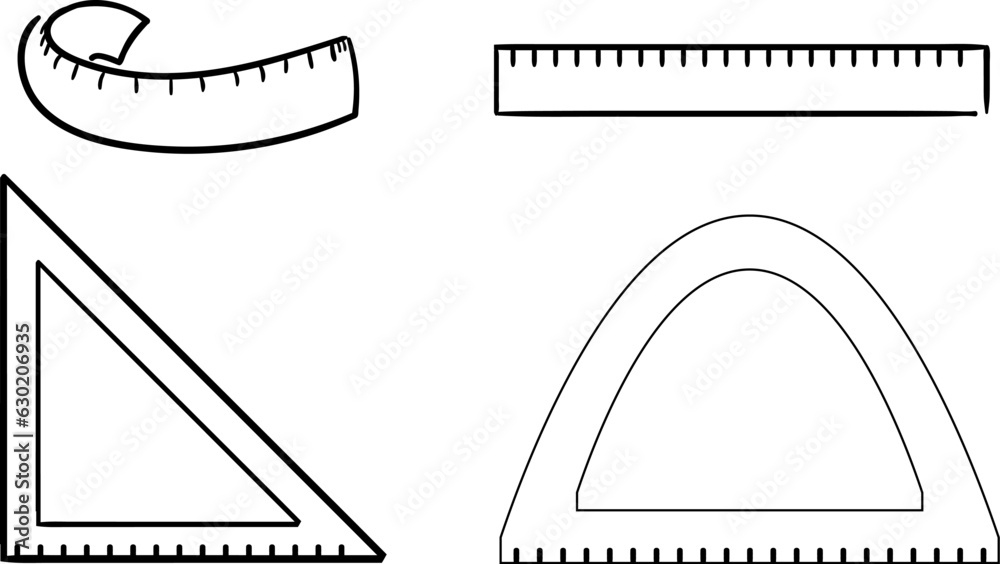 Cartoon rulers or measuring tools for school or tech projects Stock ...