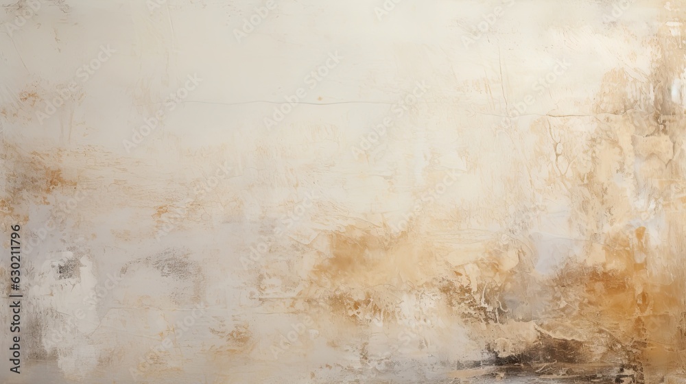 Distressed painted antique wall in white, grey, cream, ivory and gold ...