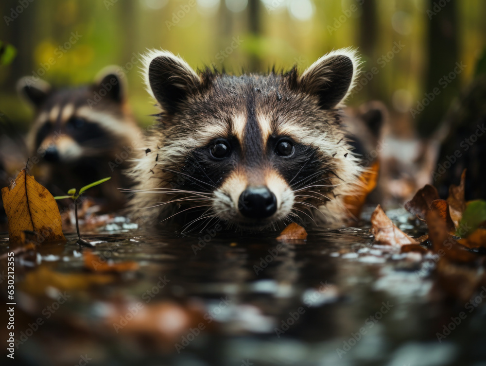 Raccoon in its Natural Habitat, Wildlife Photography, Generative AI ...