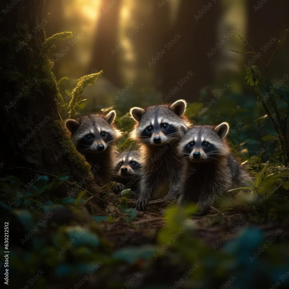 Raccoon in its Natural Habitat, Wildlife Photography, Generative AI ...