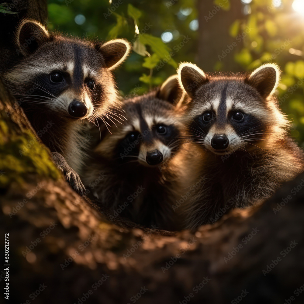 Raccoon in its Natural Habitat, Wildlife Photography, Generative AI ...