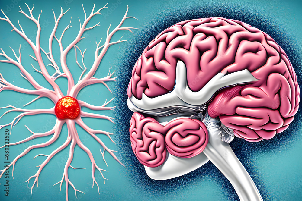 human brain cell system create by Ai Stock Illustration | Adobe Stock