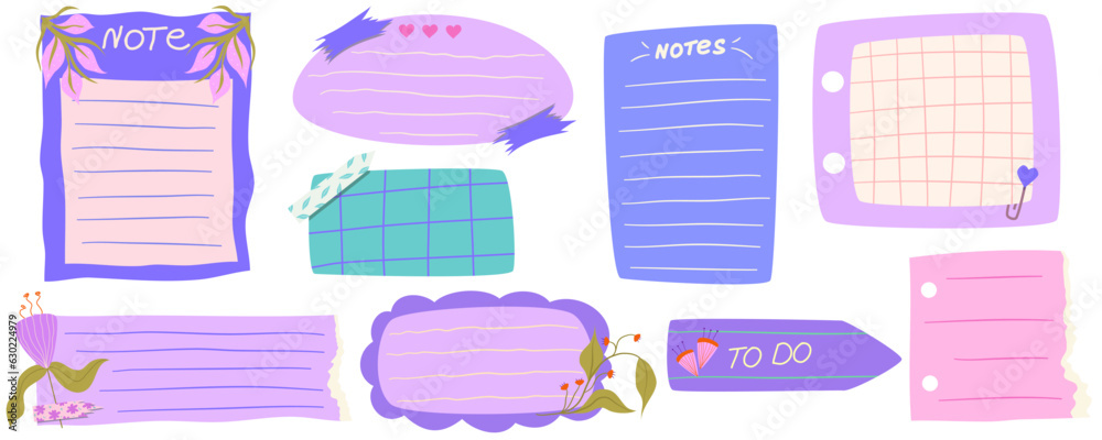 Sticker Planner various paper memo notes. Cute bright sticker note ...