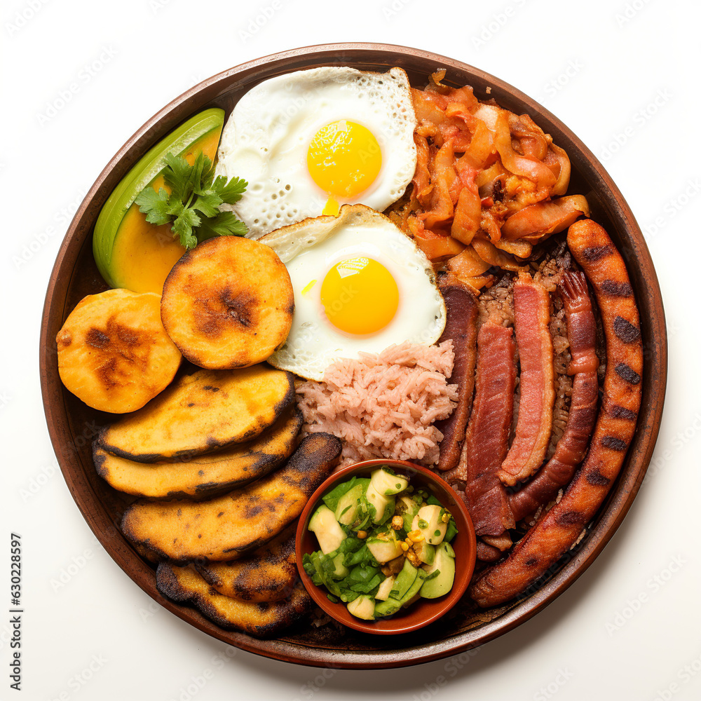 Bandeja Paisa Bandeja Paisa on white background AI Generative Stock ...