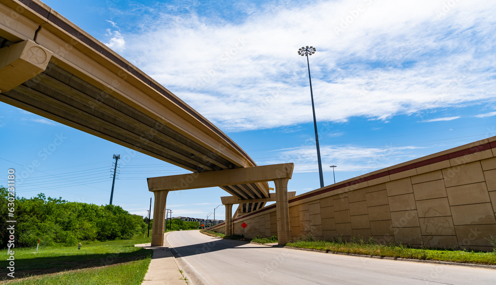 overpass structure of bridge. structural roadway. road junction ...