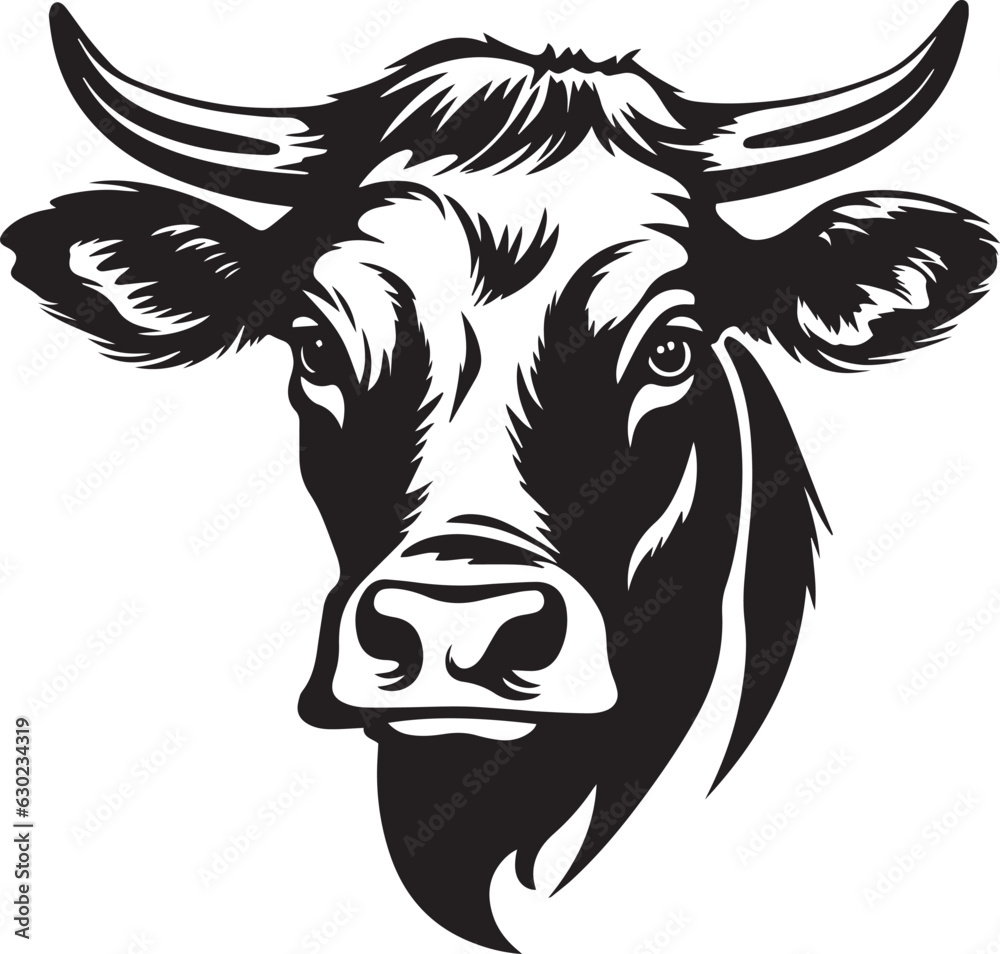 Cow head Vector Illustration, SVG Stock Vector | Adobe Stock