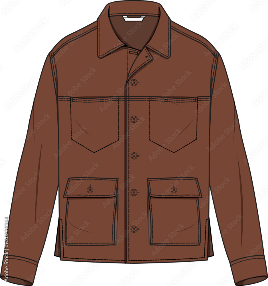 MEN AND BOYS WEAR JACKET WITH POCKETS VECTOR ILLUSTRATION Stock Vector ...