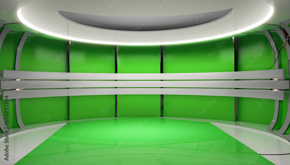 Virtual studio, Green Screen background, news room, Ai Generate Stock ...
