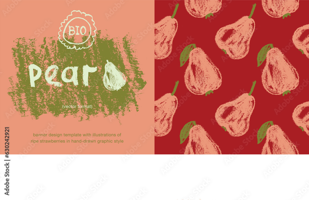 Wildlife friendly growing fruits idea. Vector fruit label template ...