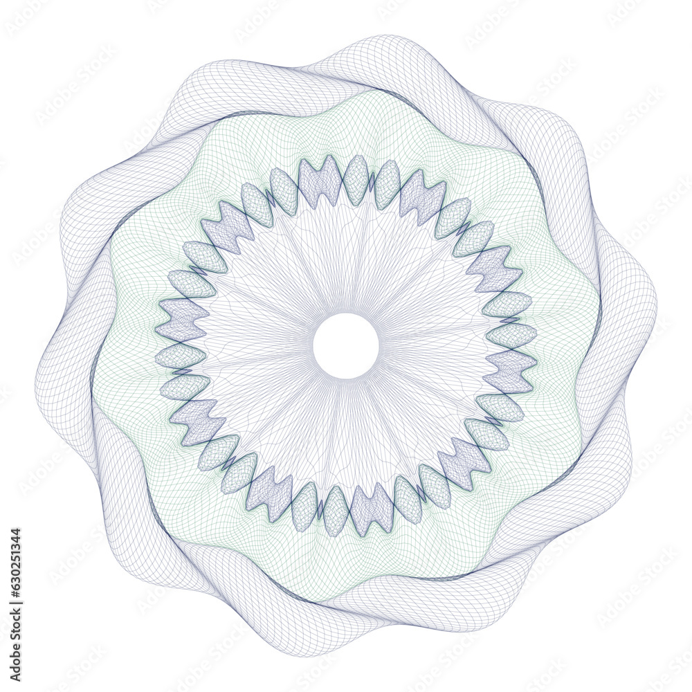 Watermark. Guilloche rosette element. Digital watermark for Security ...