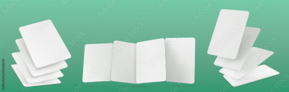 Playing cards mockup - realistic vector illustration set of four blank ...