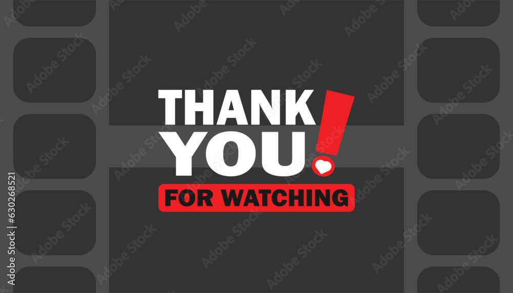 Thank you for watching movie and video poster with red exclamation mark ...