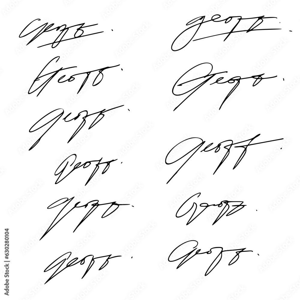 Personal Signature Ideas For Documents. Transparent Background Vector ...