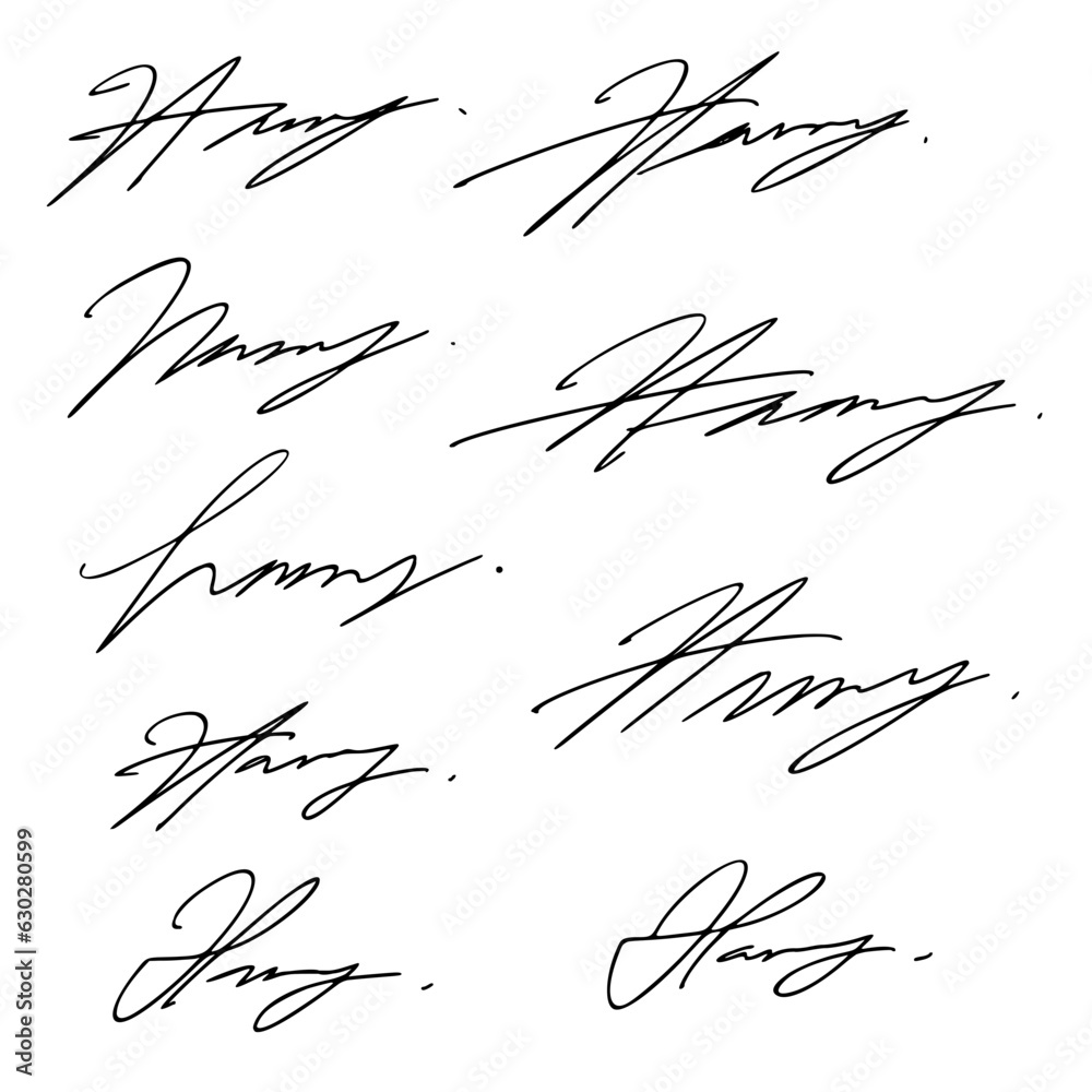 Personal Signature Ideas For Documents. Transparent Background Vector ...