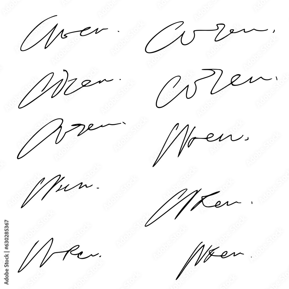 Personal Signature Ideas For Documents. Transparent Background Vector ...