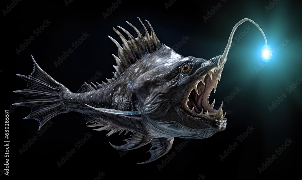 Humpback Anglerfish, Melanocetus johnsonii is deep-sea-dwelling fish ...