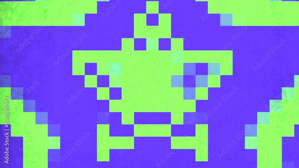 This pixelated figure exudes a vibrant and creative energy, captivating ...