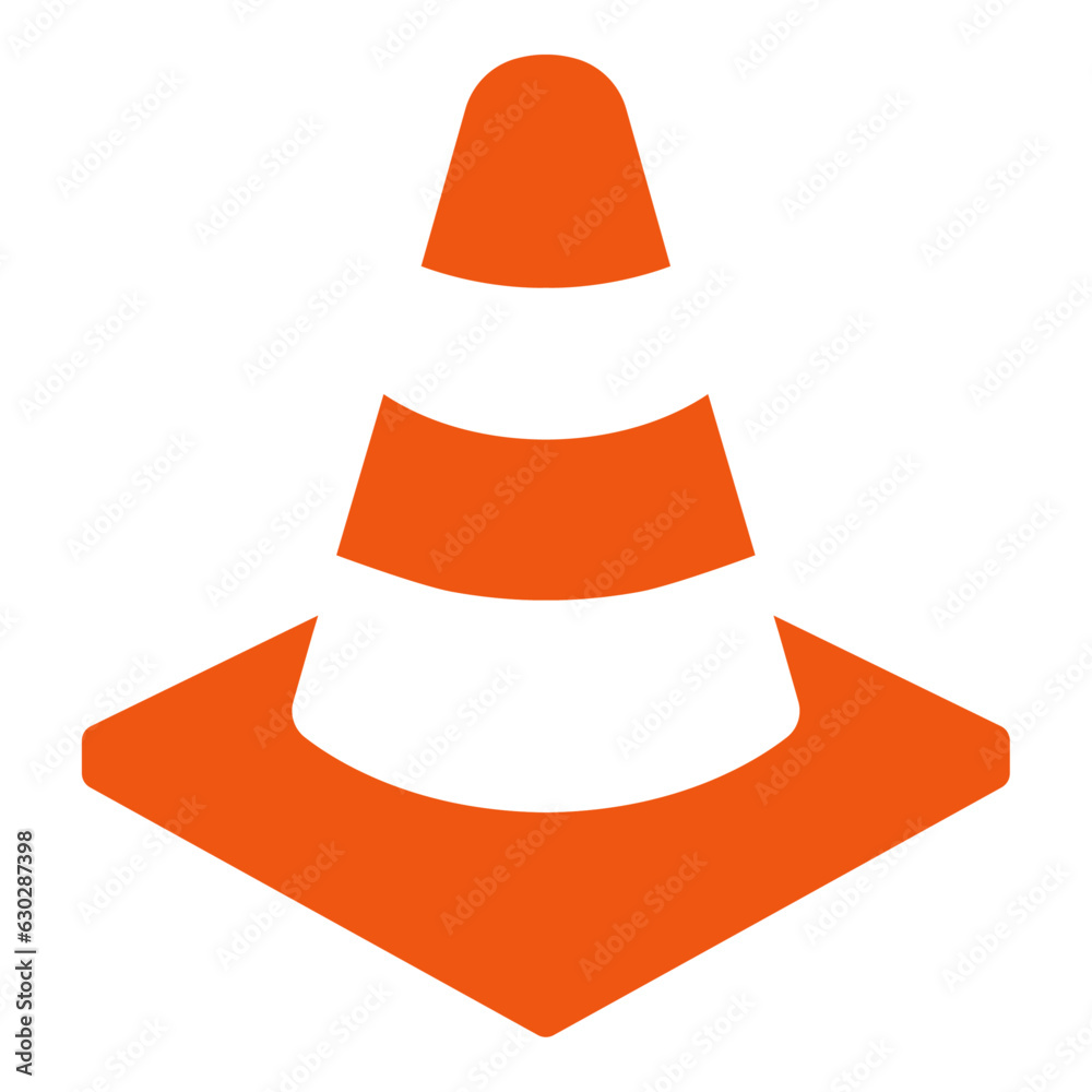 Traffic safety orange cone isolated on transparent background. Stock ...
