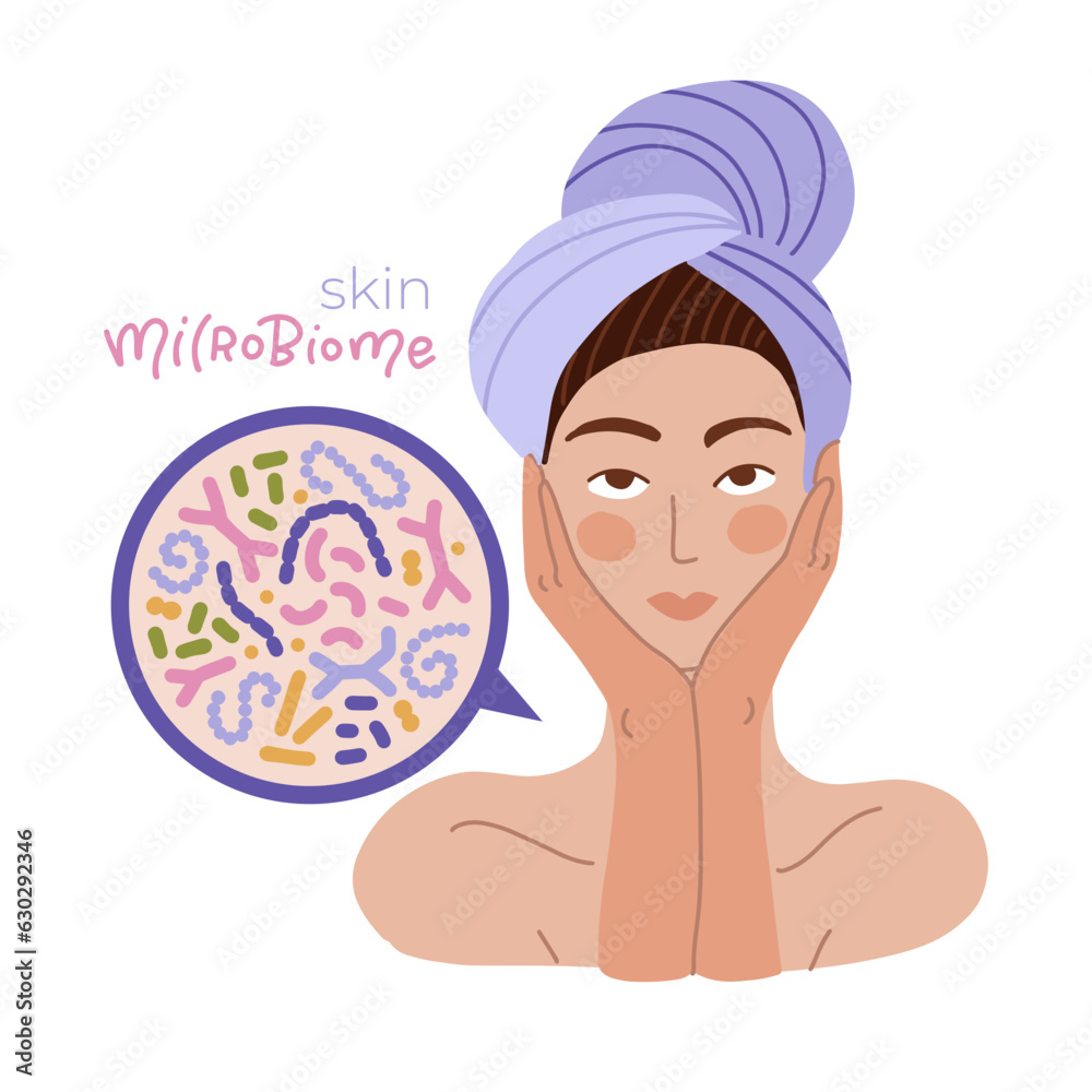 Normal skin microflora concept. Good Bacteria Microbiome for healhy ...