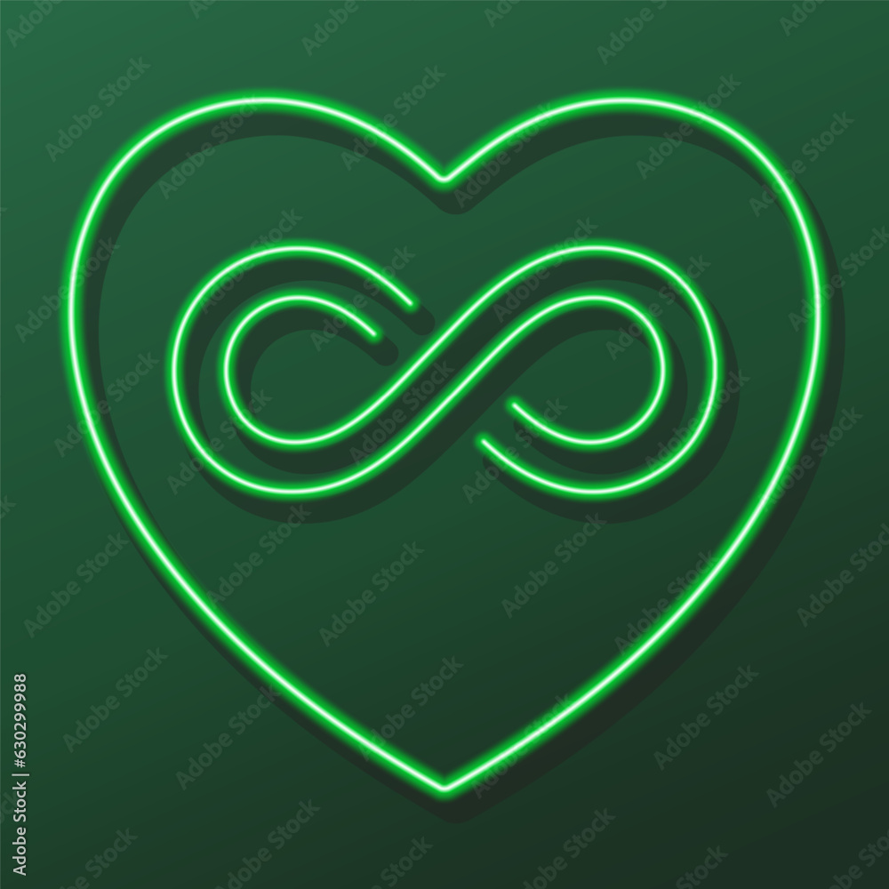 infinity heart neon sign, modern glowing banner design, colorful modern ...