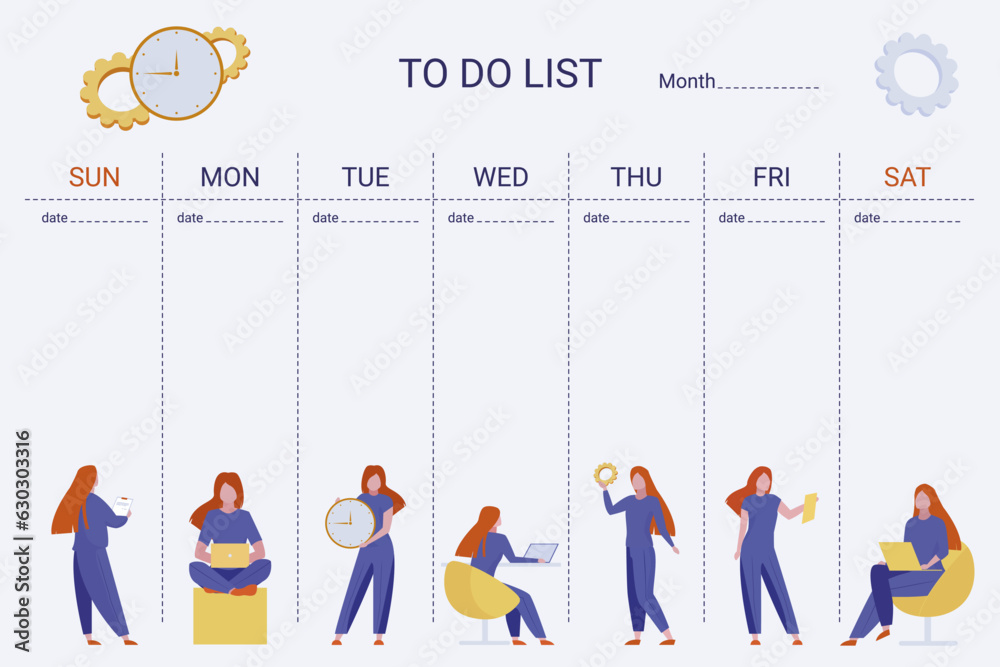 Photo & Art Print To do list for seven days of week vector illustration ...