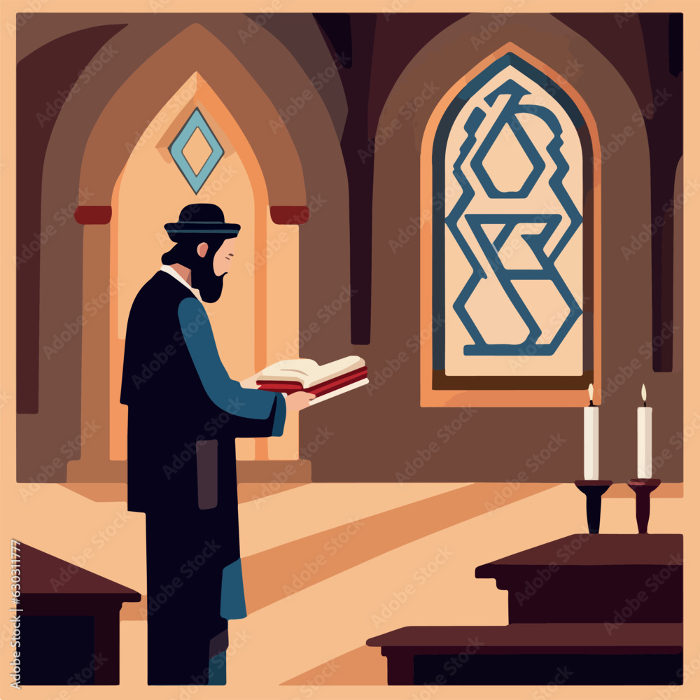 Torah reading isolated cartoon vector illustration. Jewish people ...
