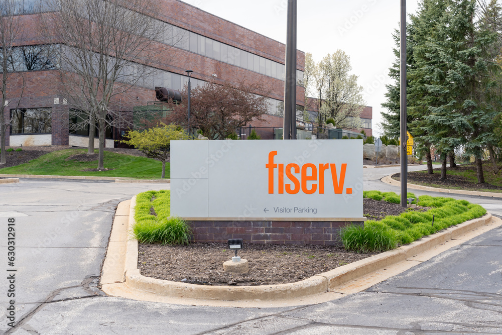 Fiserv office building in Brookfield, Wisconsin, USA - May 3, 2023 ...