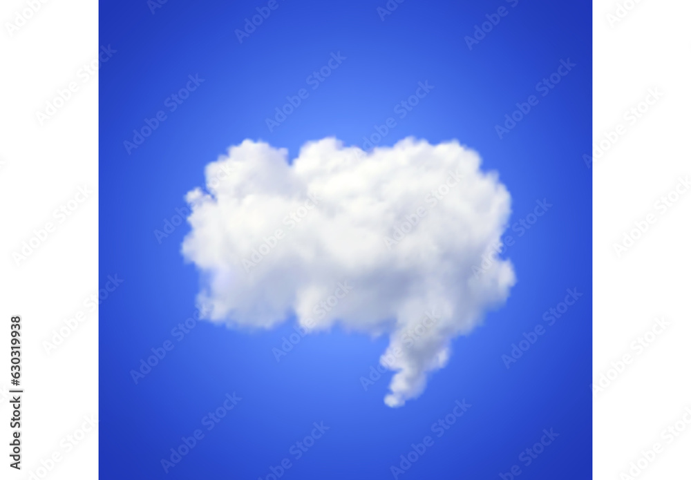 Realistic vector image of speech cloud on blue background Stock ...