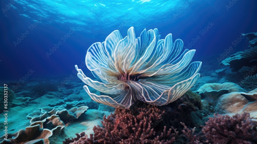 Sea star underwater on the bottom of the sea. Starfish colorful marine ...