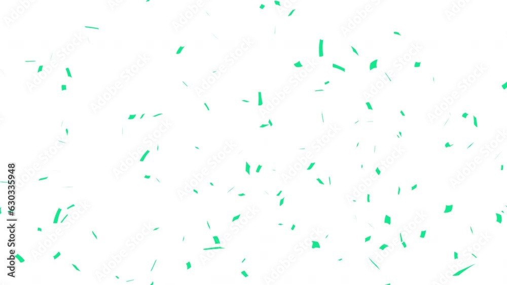 Turquoise confetti party popper explosions on White, Green backgrounds ...