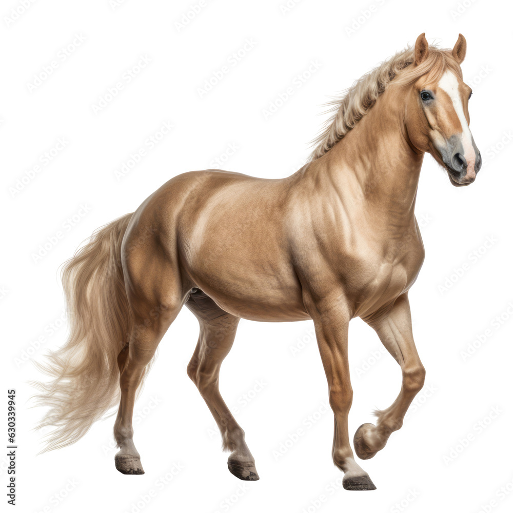 beige horse isolated on transparent background cutout Stock Photo ...