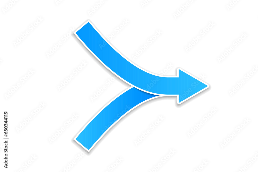 Two arrows merging icon. Clipart image isolated on white background ...