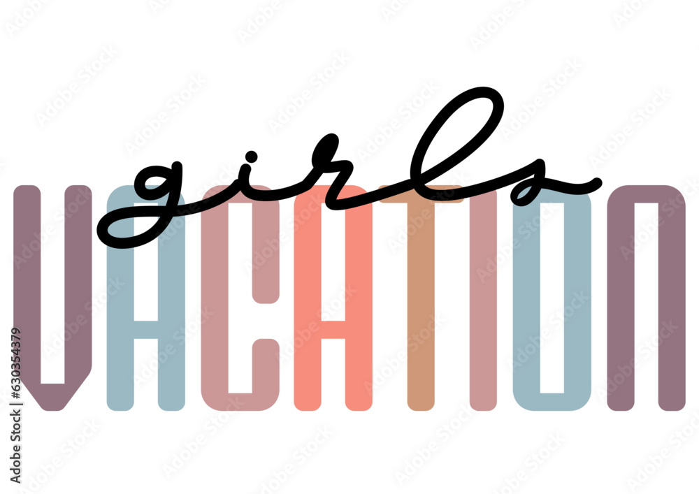 girls vacation colorful digital files, svg, png, ai, pdf, ready for ...