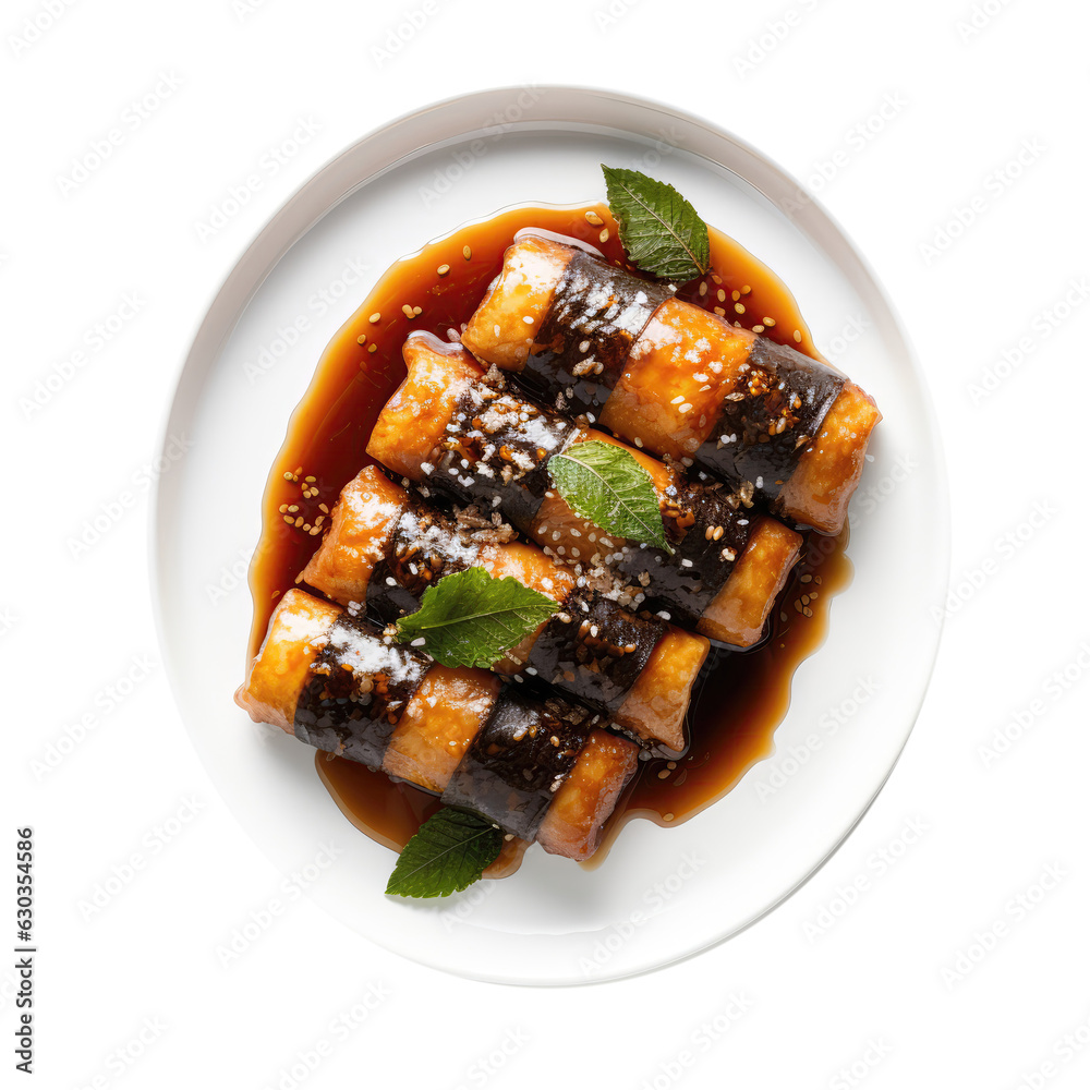 Puto Bumbong Filipino Cuisine On White Plate On Isolated Transparent ...