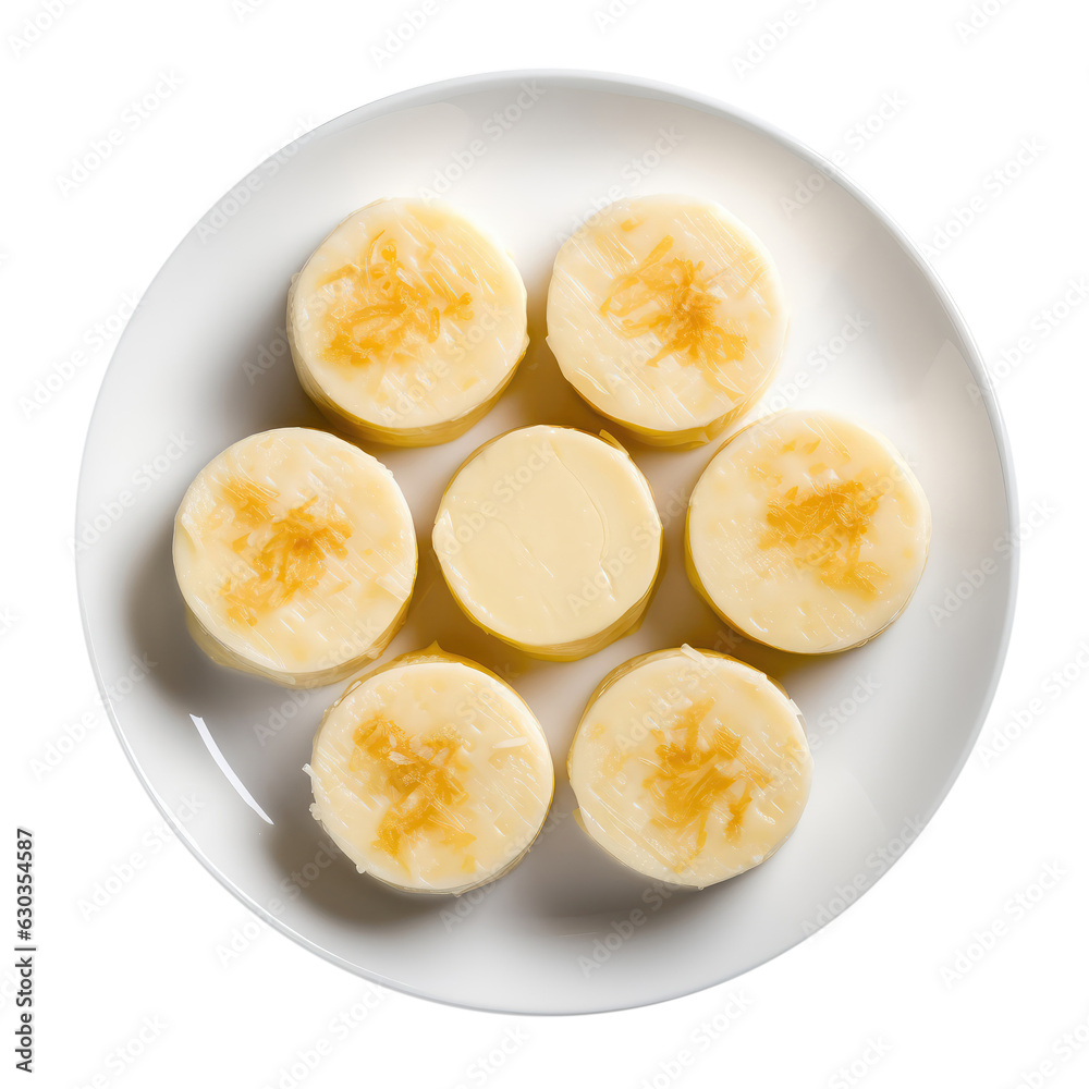 Foto de Puto Cheese Filipino Cuisine On White Plate On Isolated ...