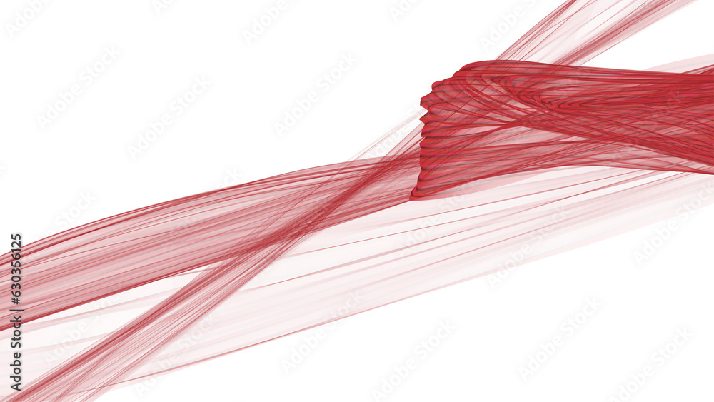 red ribbon, abstract shapes illustration, transparent background with ...