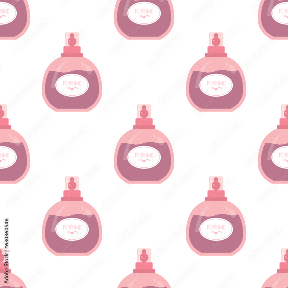Perfume flacons seamless pattern. Perfume bottles on white background ...