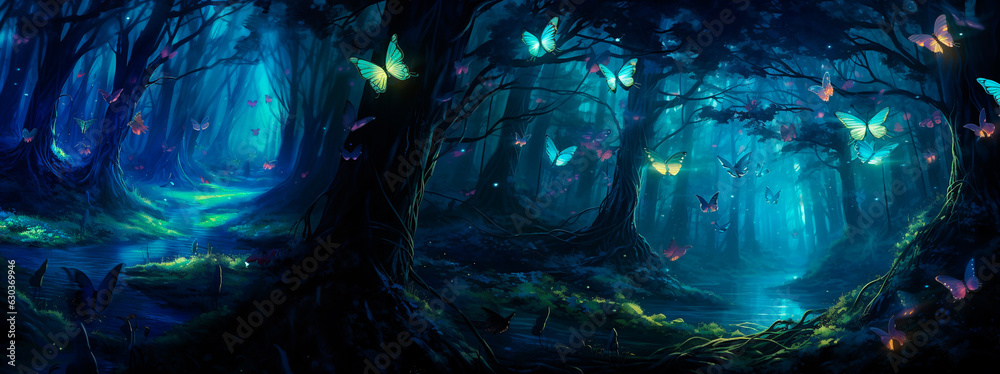 Fantasy Magical Enchanted Fairy Tale Dreamy Elf Forest with Fabulous ...