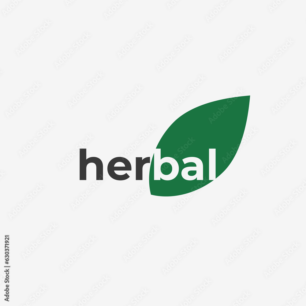 Herbs Logo with leaves logo identity. Simple leaves and organic logo ...