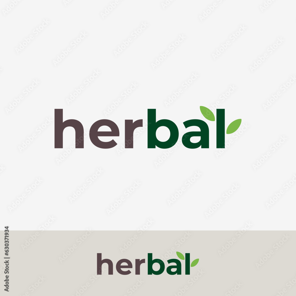 Herbs Logo with leaves logo identity. Simple leaves and organic logo ...