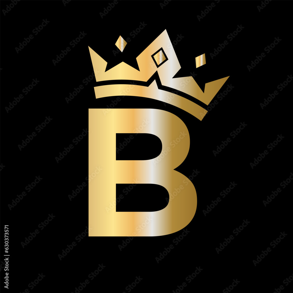 Letter B Crown Logo. Crown Logo on Letter B Vector Template for Beauty ...