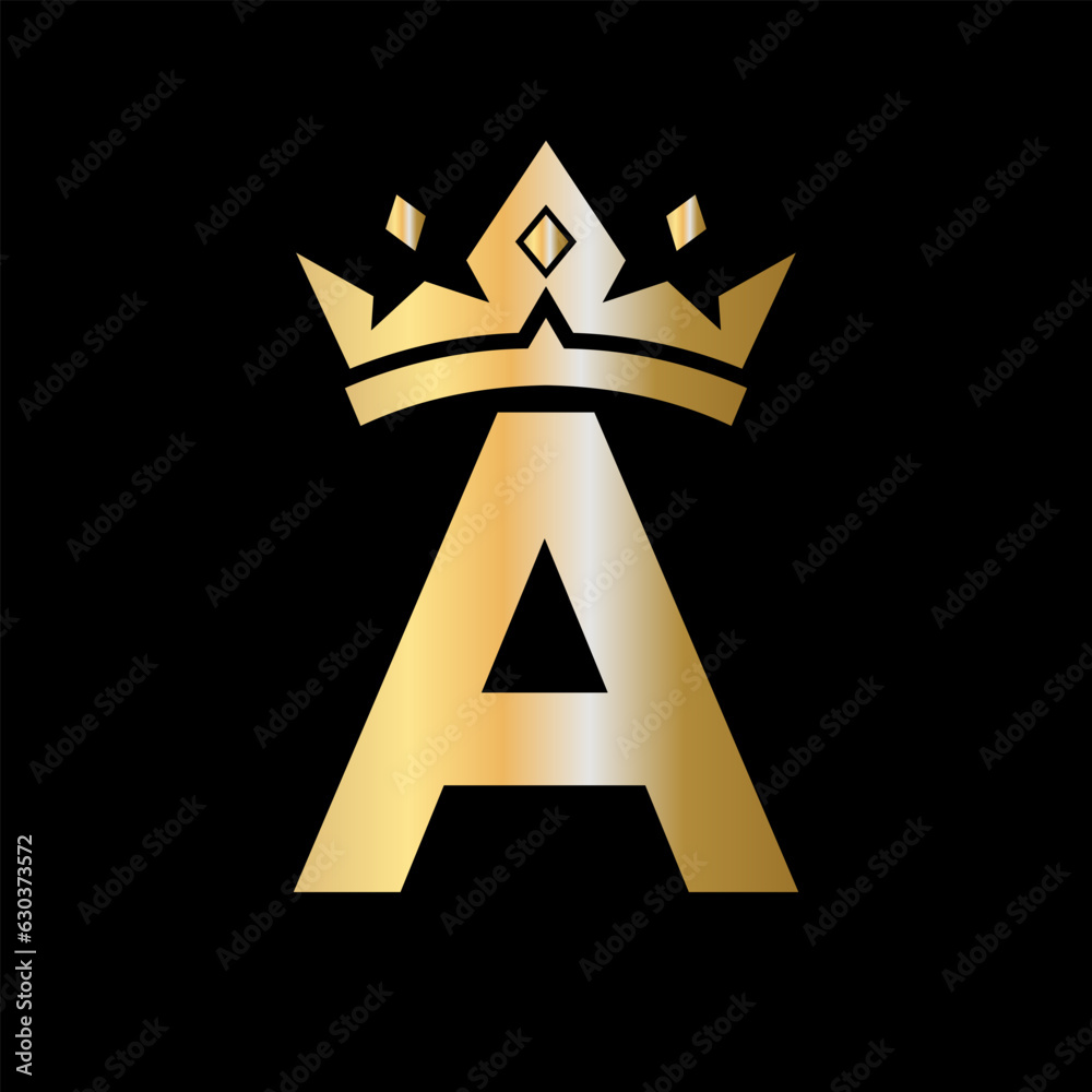 Letter A Crown Logo. Crown Logo on Letter A Vector Template for Beauty ...