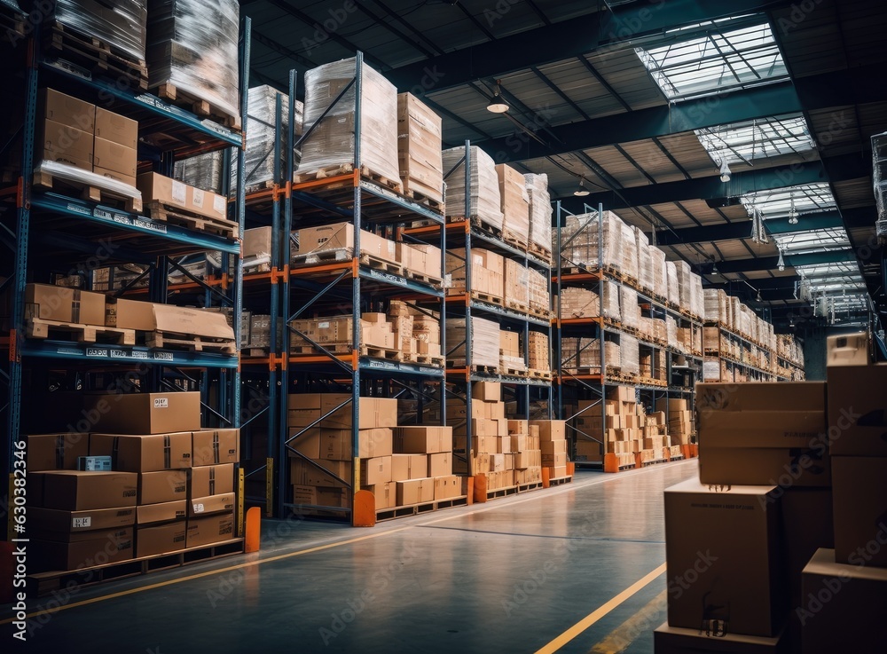 Large Inventory. Warehouse Goods Stock for Logistic shipping banner ...