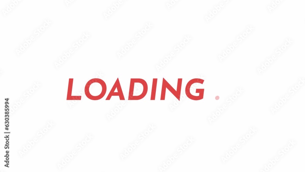 Slanted upper case letters solid red 2D loading text animation. Cursive ...